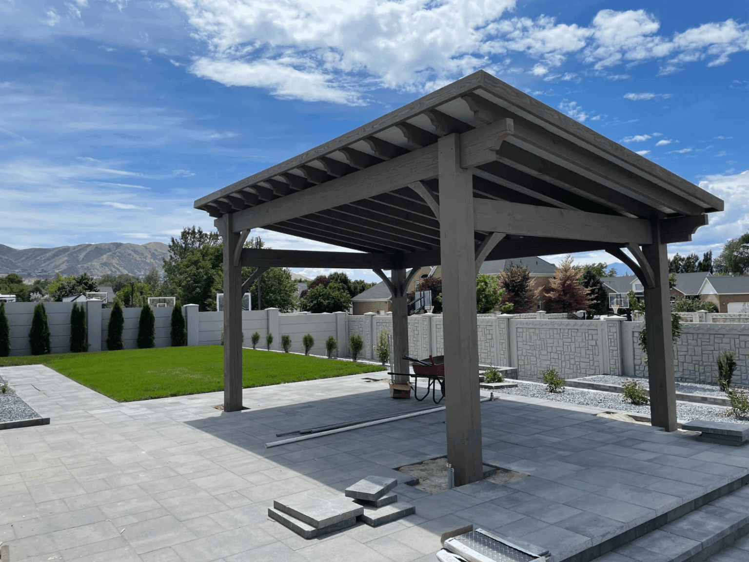 The Benefits of Single Pitch Pavilions and Shade Structures for Homeowners | Millburn Lawn ...